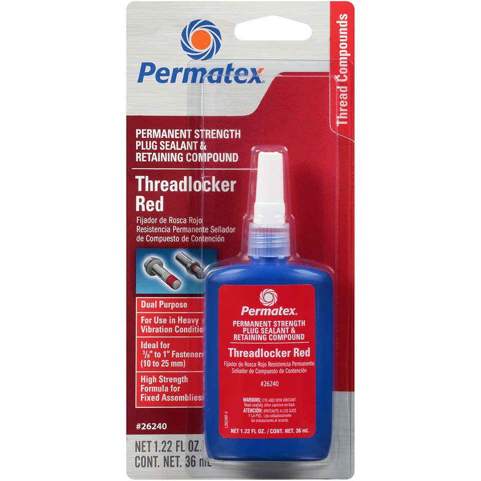 Permatex Permanent Strength Threadlocker RED – International Industrial ...